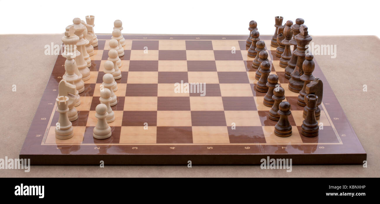 Chess board with chess pieces on it Stock Photo - Alamy