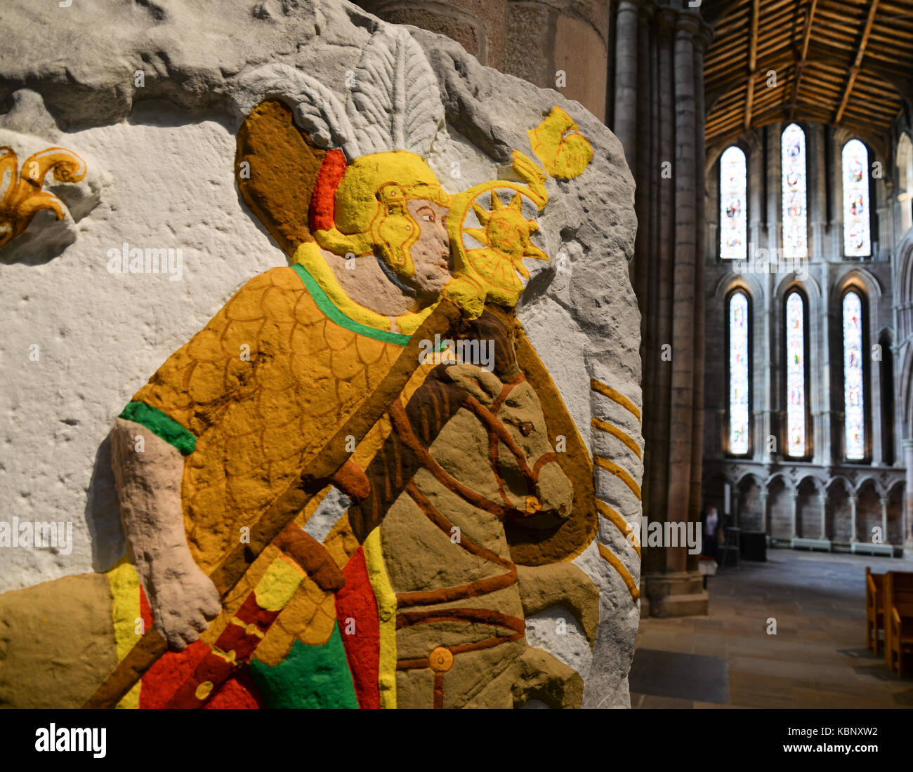 Roman Cavalry tombstone at Hexham Abbey to a Standard Bearer called ...