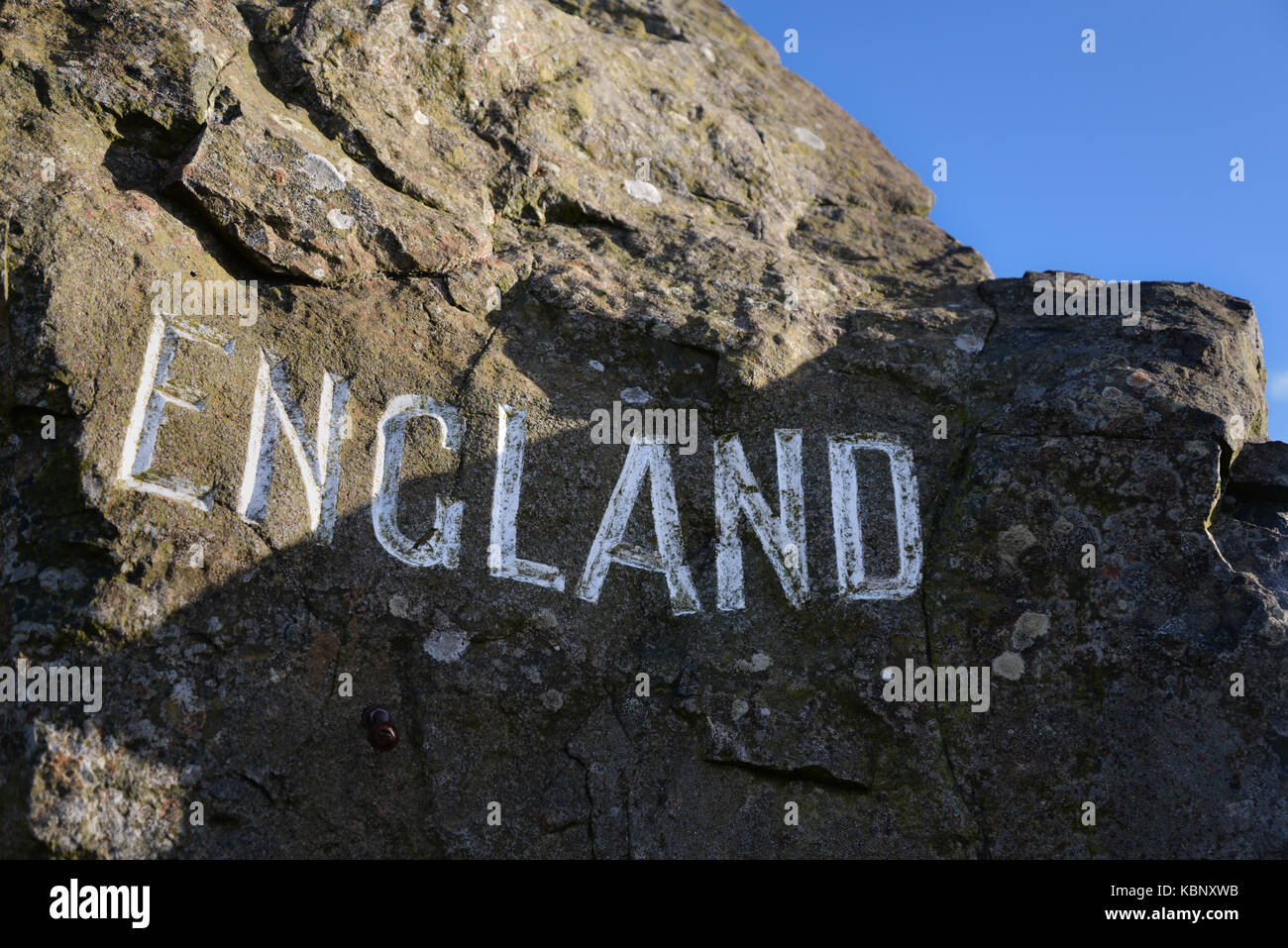 England the Border with Scotland at Carter Bar on the A68, the Scottish ...