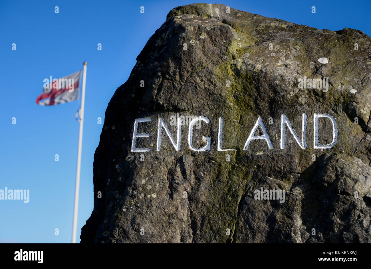 England the Border with Scotland at Carter Bar on the A68 Stock Photo ...