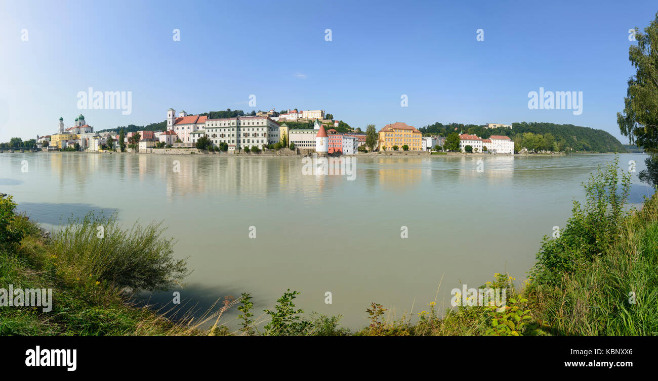 old town at river Inn, Passau, Niederbayern, Lower Bavaria, Bayern ...