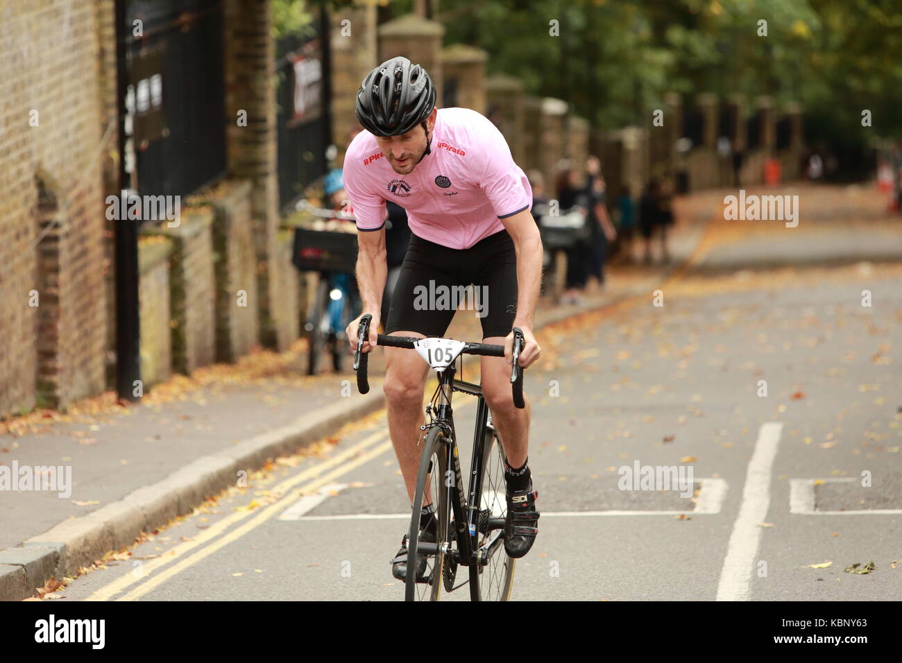 Cyclists Riding up Swains Lane in the Urban Hill Climb of 2017 Stock ...