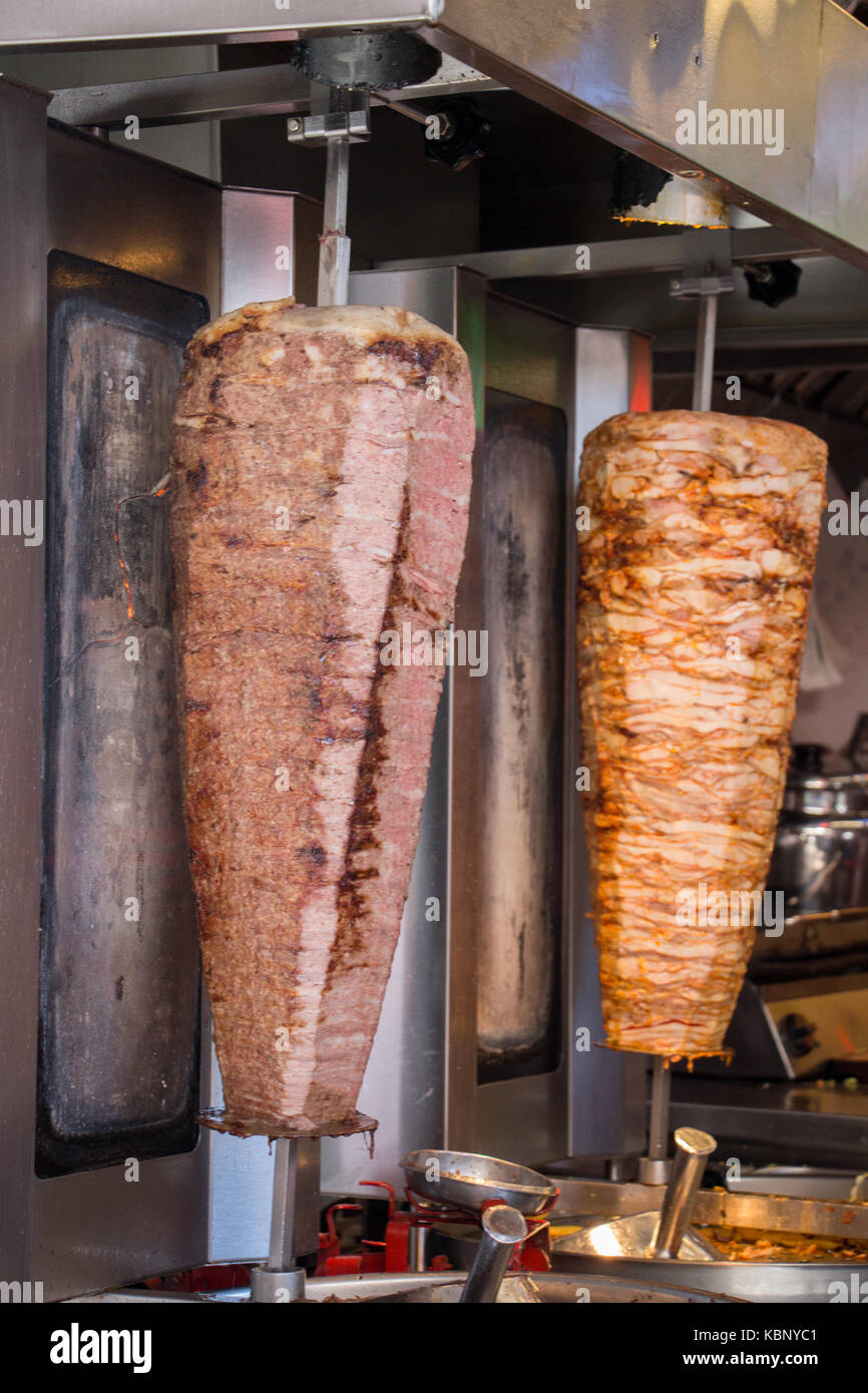 Traditional Turkish Doner Kebab on pole Stock Photo - Alamy