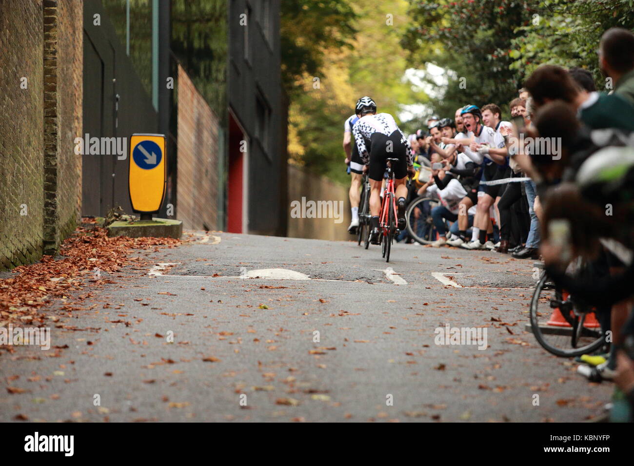 Cyclists Riding up Swains Lane in the Urban Hill Climb of 2017 Stock ...
