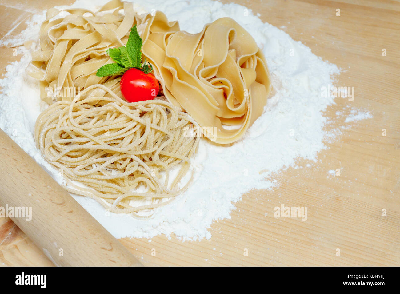 Wood Kitchen Utensil With Italian Pasta High Resolution Stock ...