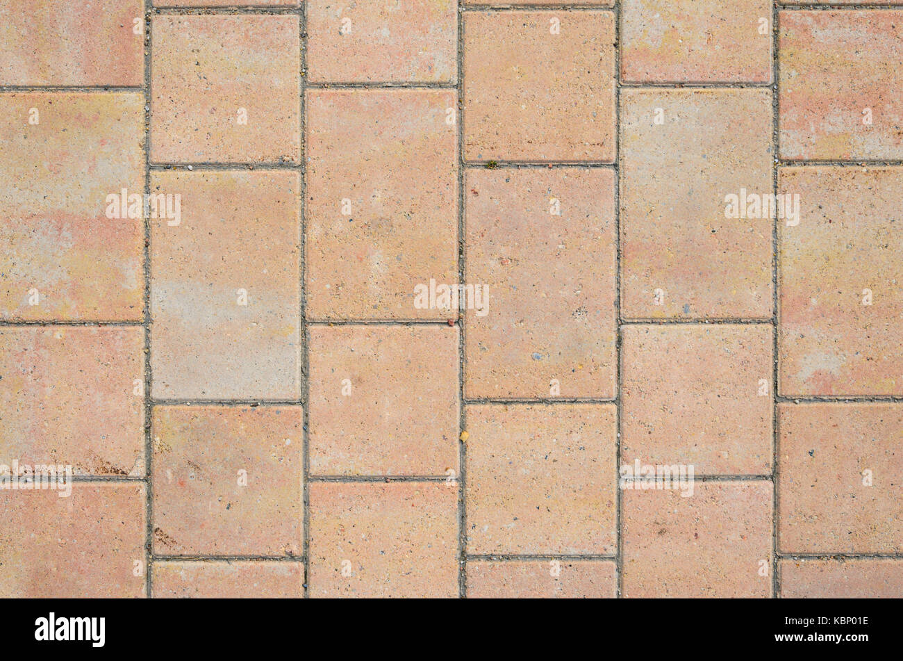 Paving Texture of Concrete Rectangular Blocks of Orange Color. Brick ...