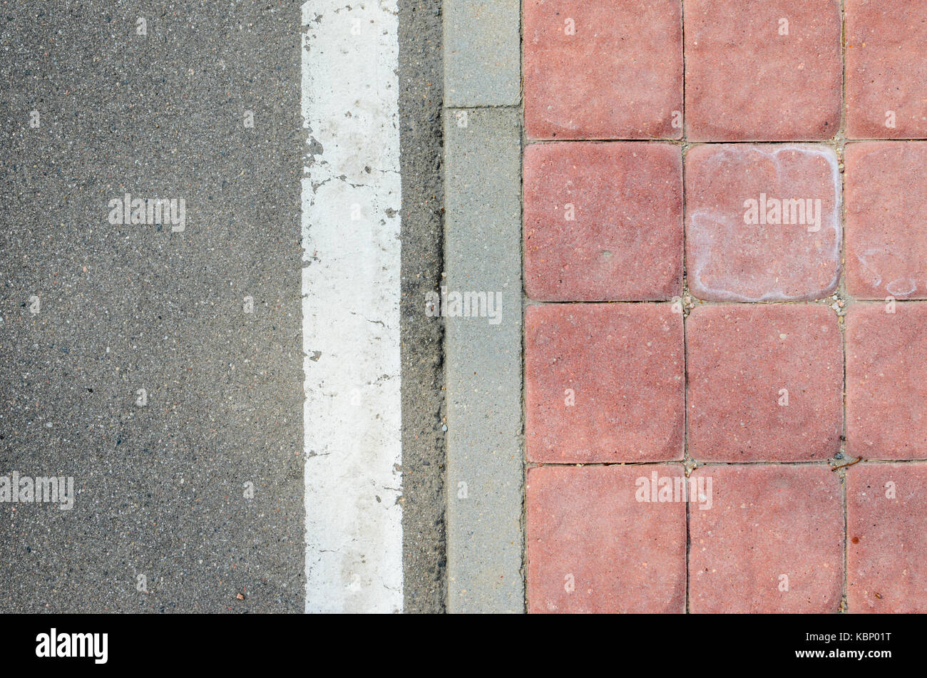 Texture of the Asphalt Road Junction to the Sidewalk of the Red ...
