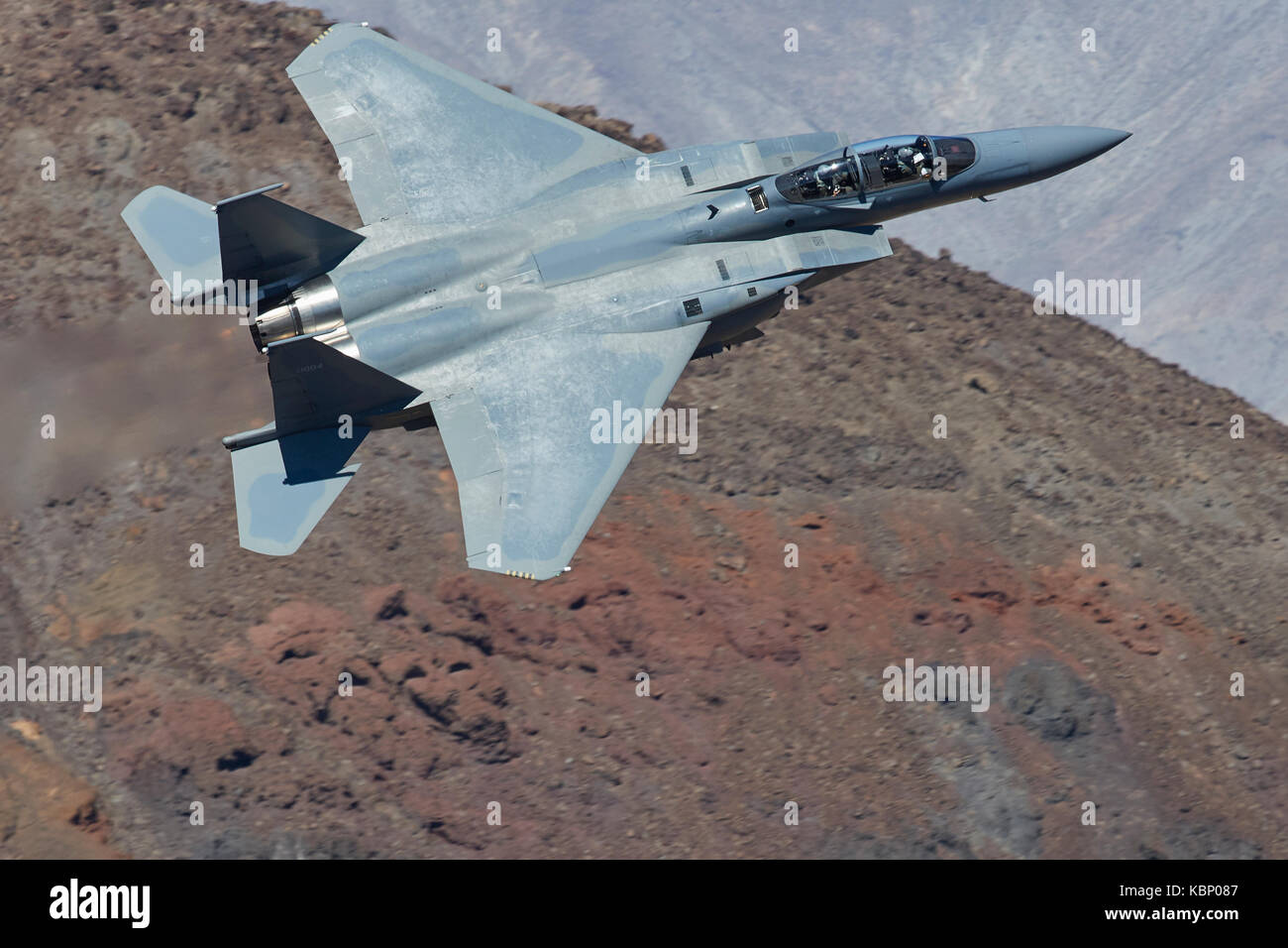 Close Up Image Of A F-15, Strike Eagle, Flying At High Speed And Low ...