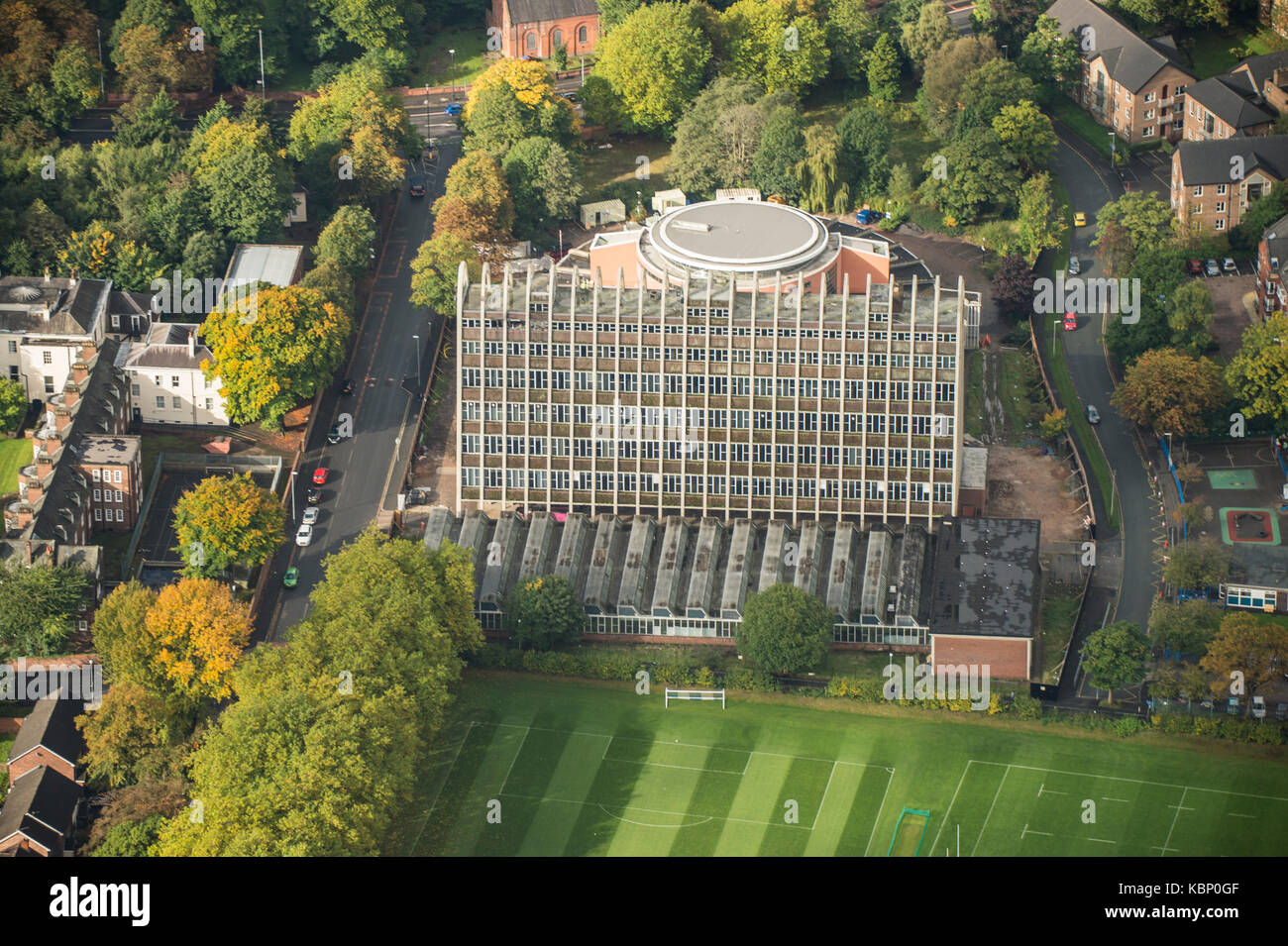 Aerial photo of Toastrack Building Manchester Stock Photo - Alamy