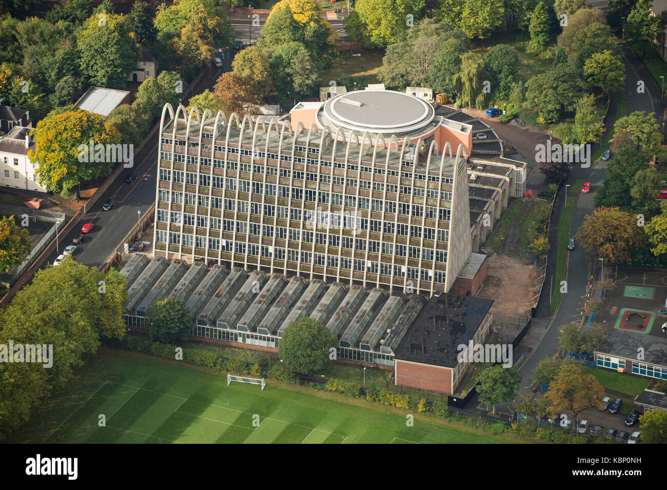 Aerial photo of Toastrack Building Manchester Stock Photo - Alamy