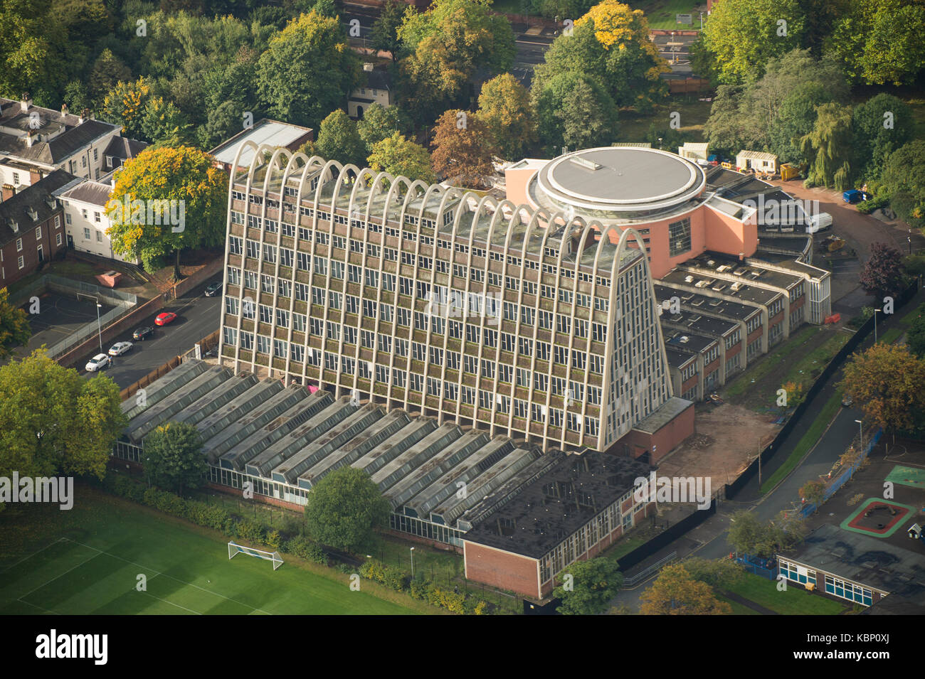 Aerial photo of Toastrack Building Manchester Stock Photo - Alamy