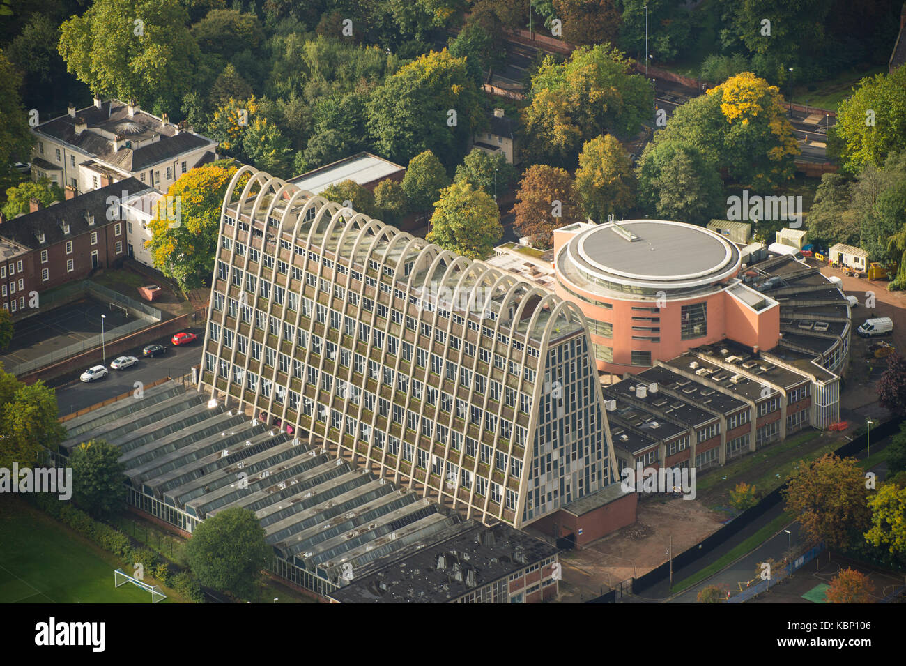 Aerial photo of Toastrack Building Manchester Stock Photo - Alamy