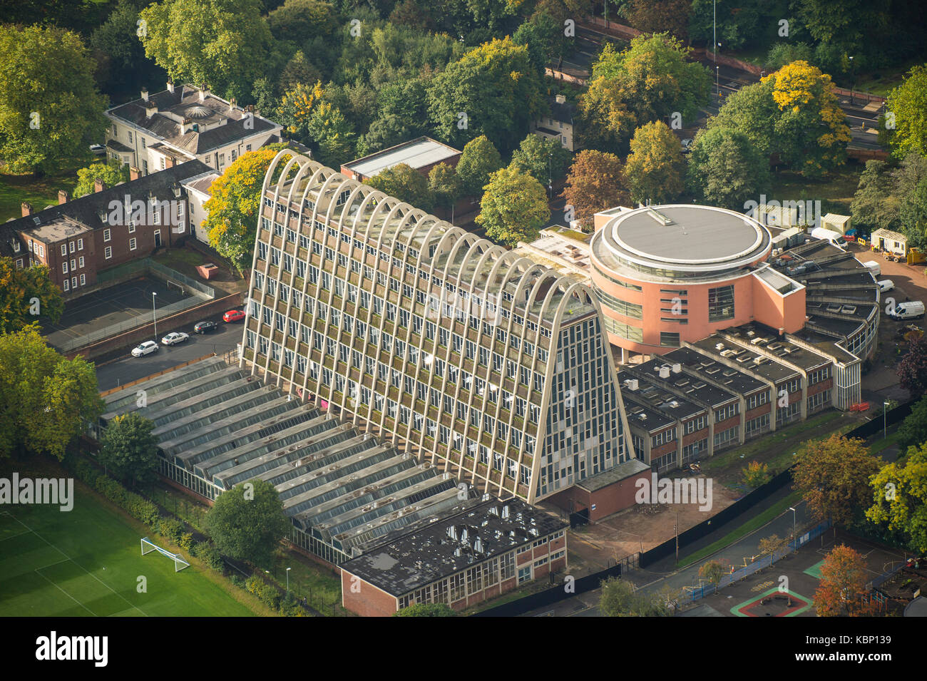 Aerial photo of Toastrack Building Manchester Stock Photo - Alamy