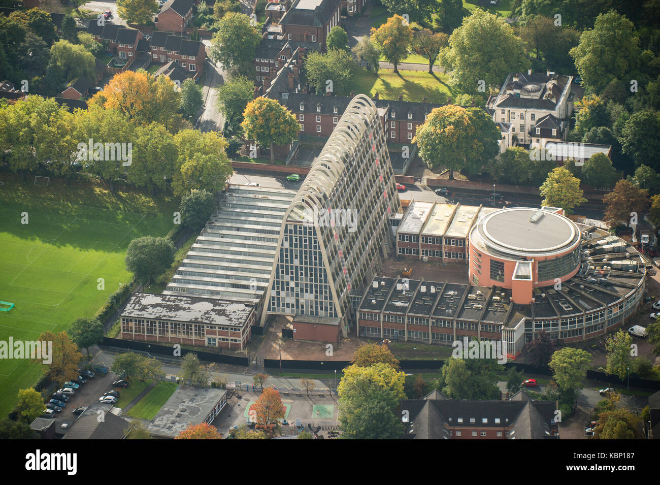 Aerial photo of Toastrack Building Manchester Stock Photo - Alamy