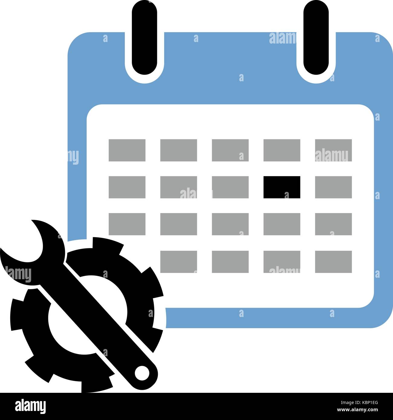 Vector illustration of an icon with an image of a wrench with a gear ...