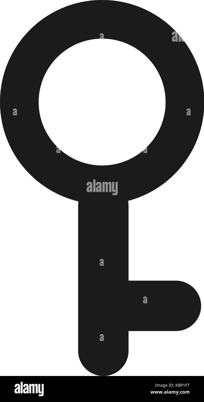 Vector illustration of a flat icon in the form of a key from a lock ...