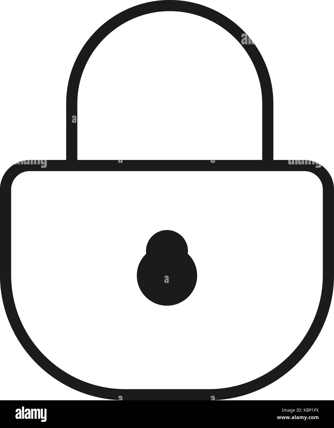 Vector illustration of a flat icon in the form of a closed lock ...