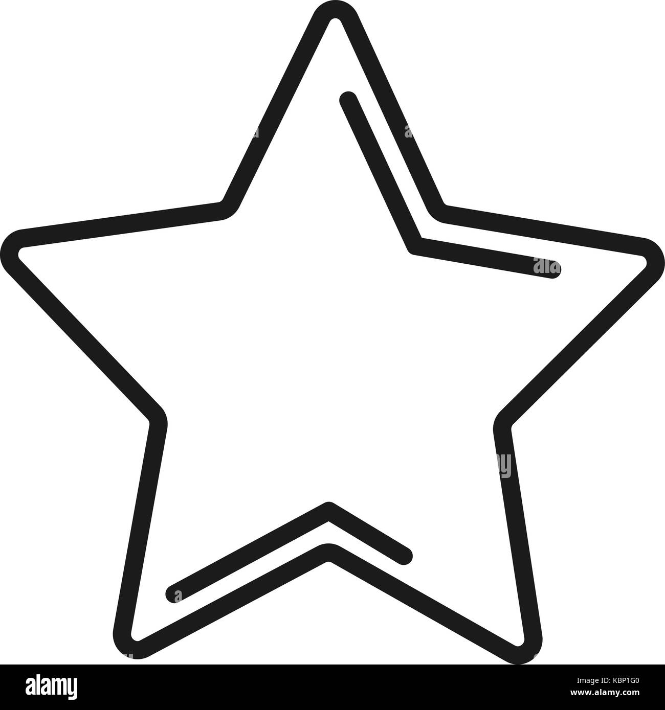 Vector illustration of a flat icon in the form of a pentagonal star, a ...