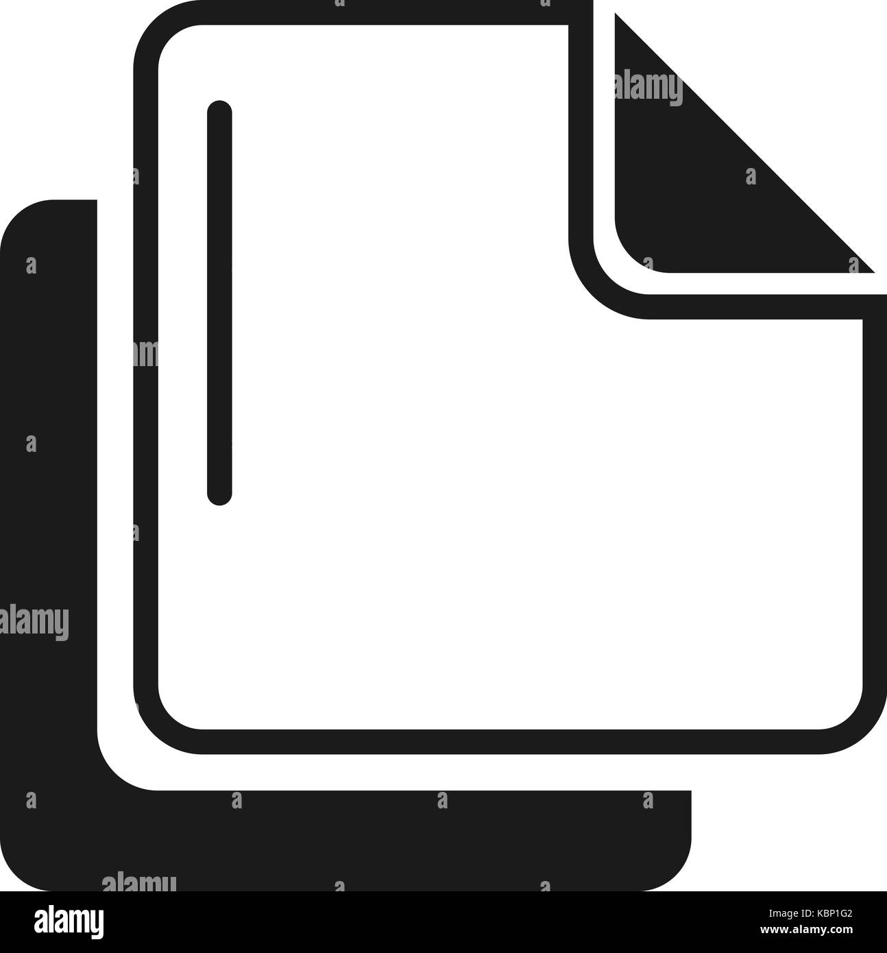 Vector illustration of a flat icon in the form of two documents, a ...
