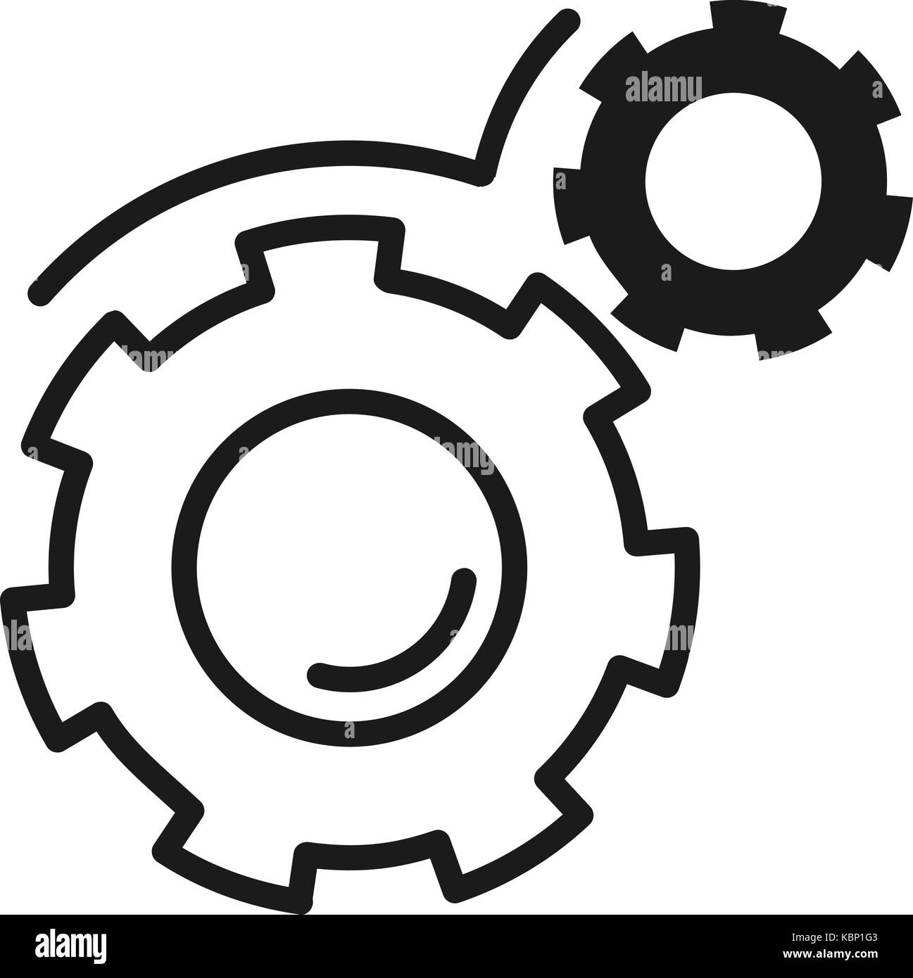 Vector illustration of a flat icon as a two gears, picture for an ...