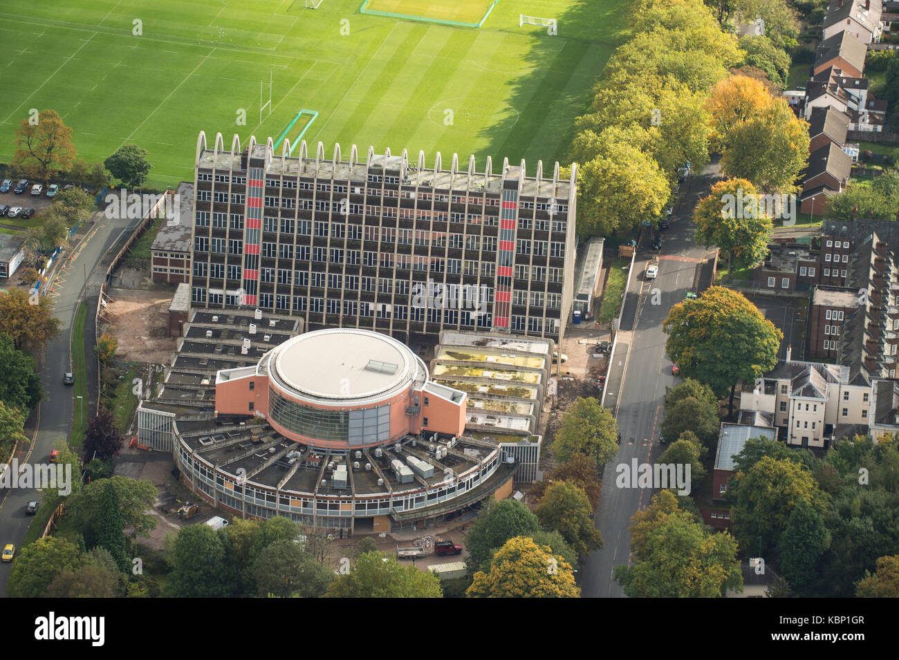 Aerial photo of Toastrack Building Manchester Stock Photo - Alamy