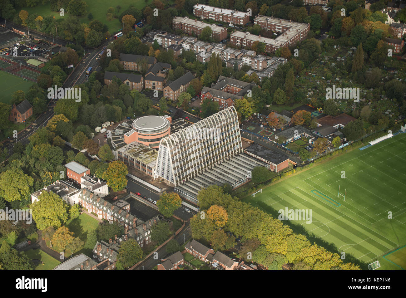 Aerial photo of Toastrack Building Manchester Stock Photo - Alamy