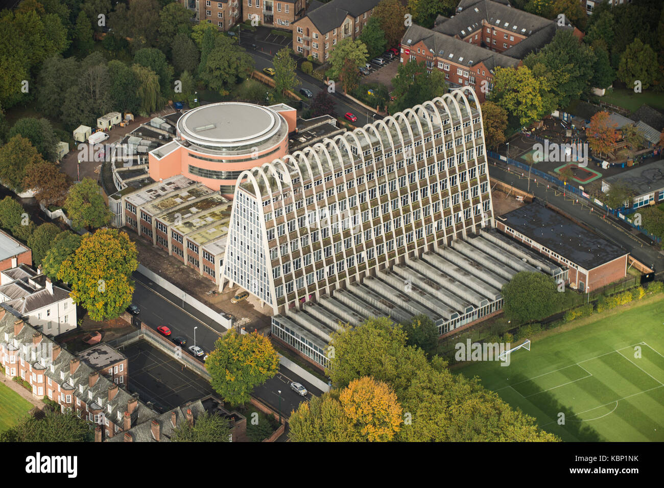Aerial photo of Toastrack Building Manchester Stock Photo - Alamy