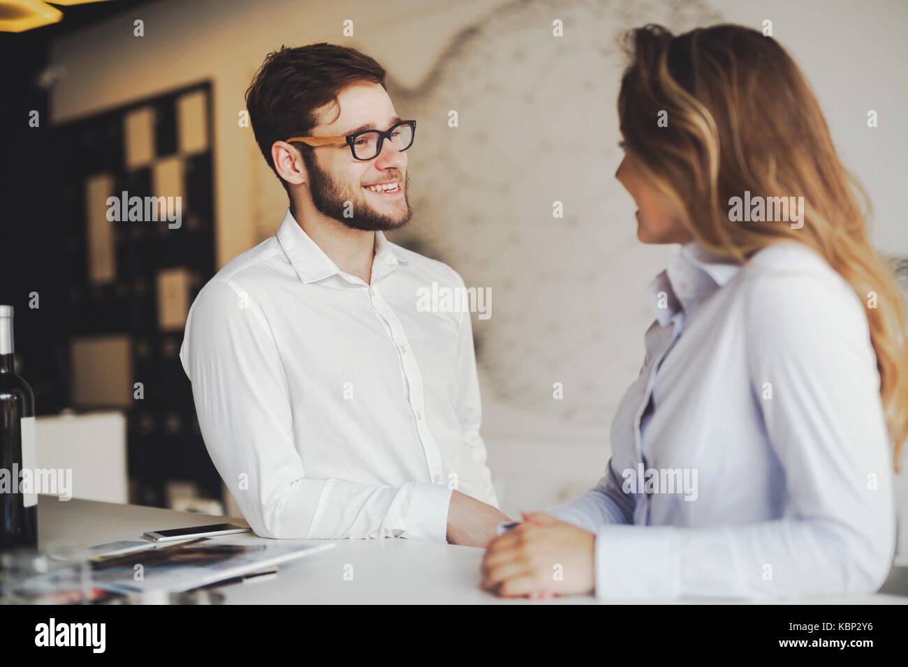Business people flirting in cafe Stock Photo - Alamy