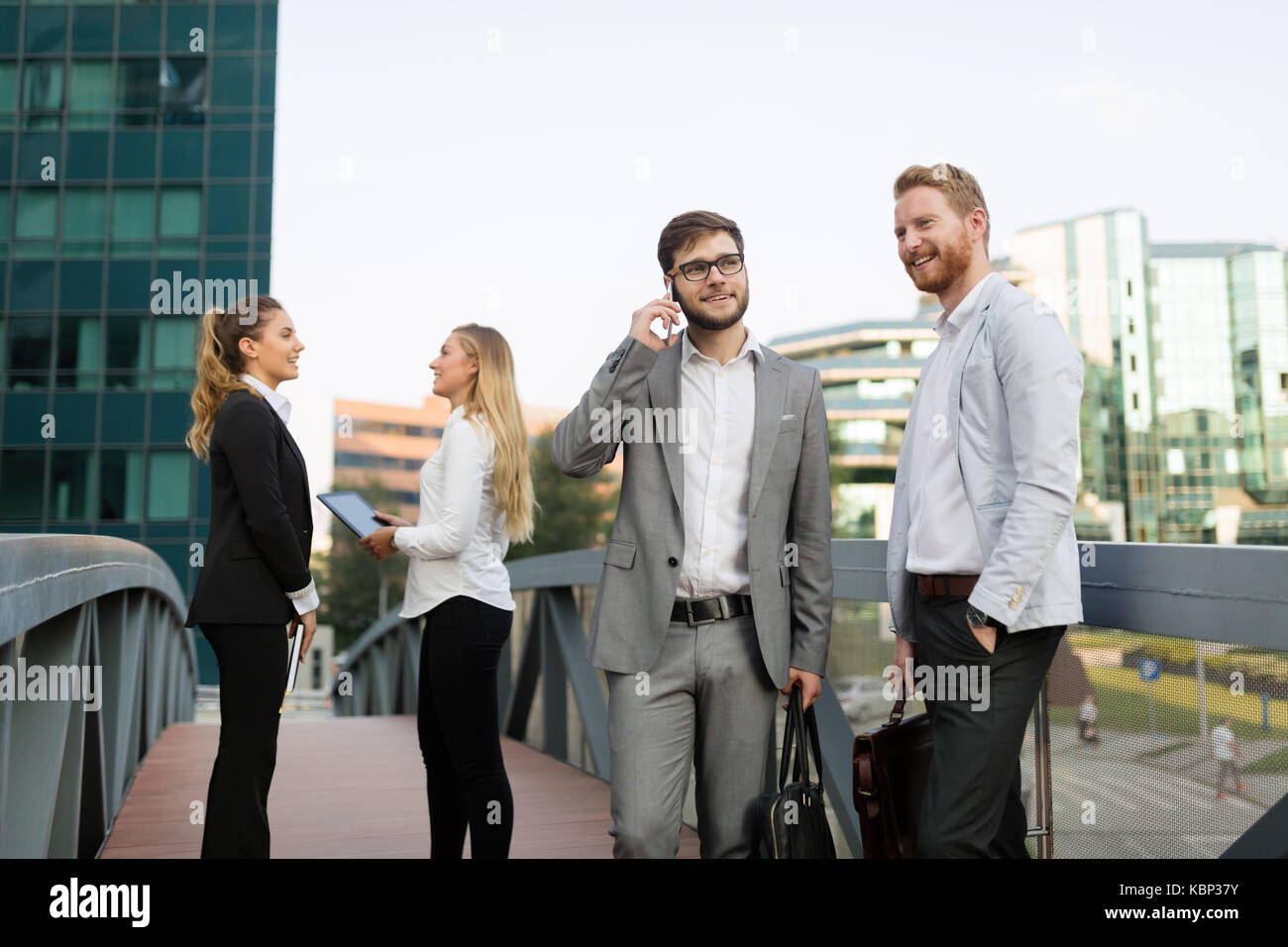 Group of business people outdoor Stock Photo - Alamy