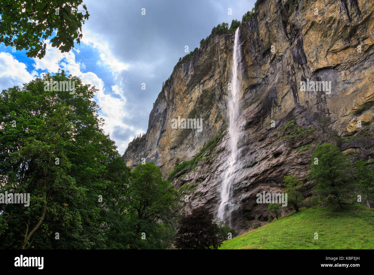 Staubbach falls, 297 metres (974 ft) third highest fall in Switzerland ...