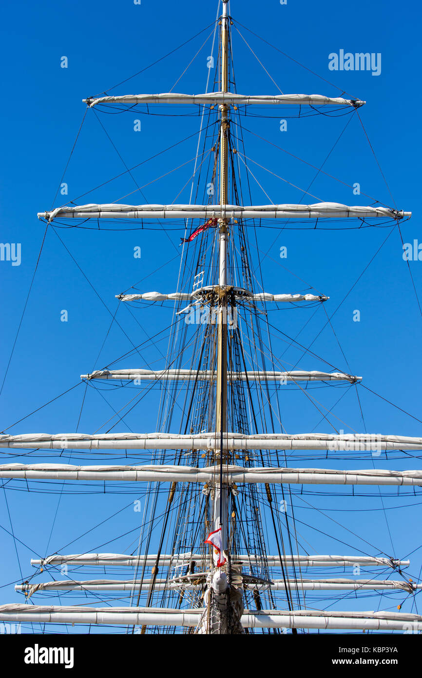 The Sail Training Ship Statsraad Lehmkuhl crewed by young officers and ...