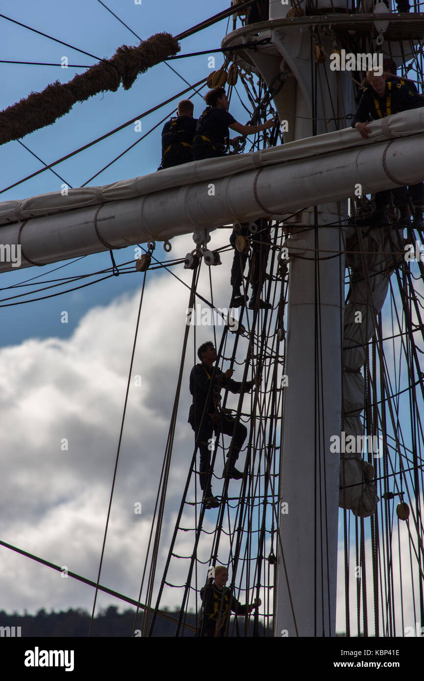 The Sail Training Ship Statsraad Lehmkuhl crewed by young officers and ...