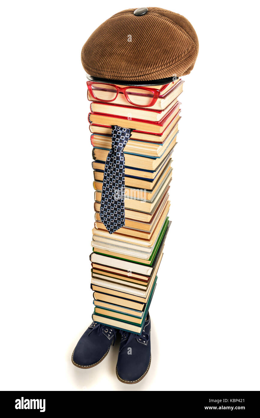 Happy teachers day funny concept. Unusual professor from books isolated ...