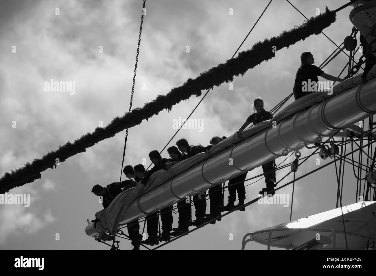 The Sail Training Ship Statsraad Lehmkuhl crewed by young officers and ...