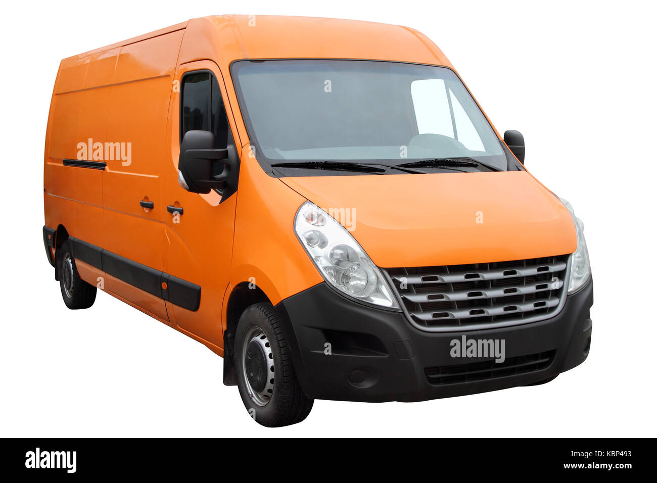 Modern yellow van, isolated on white background Stock Photo - Alamy