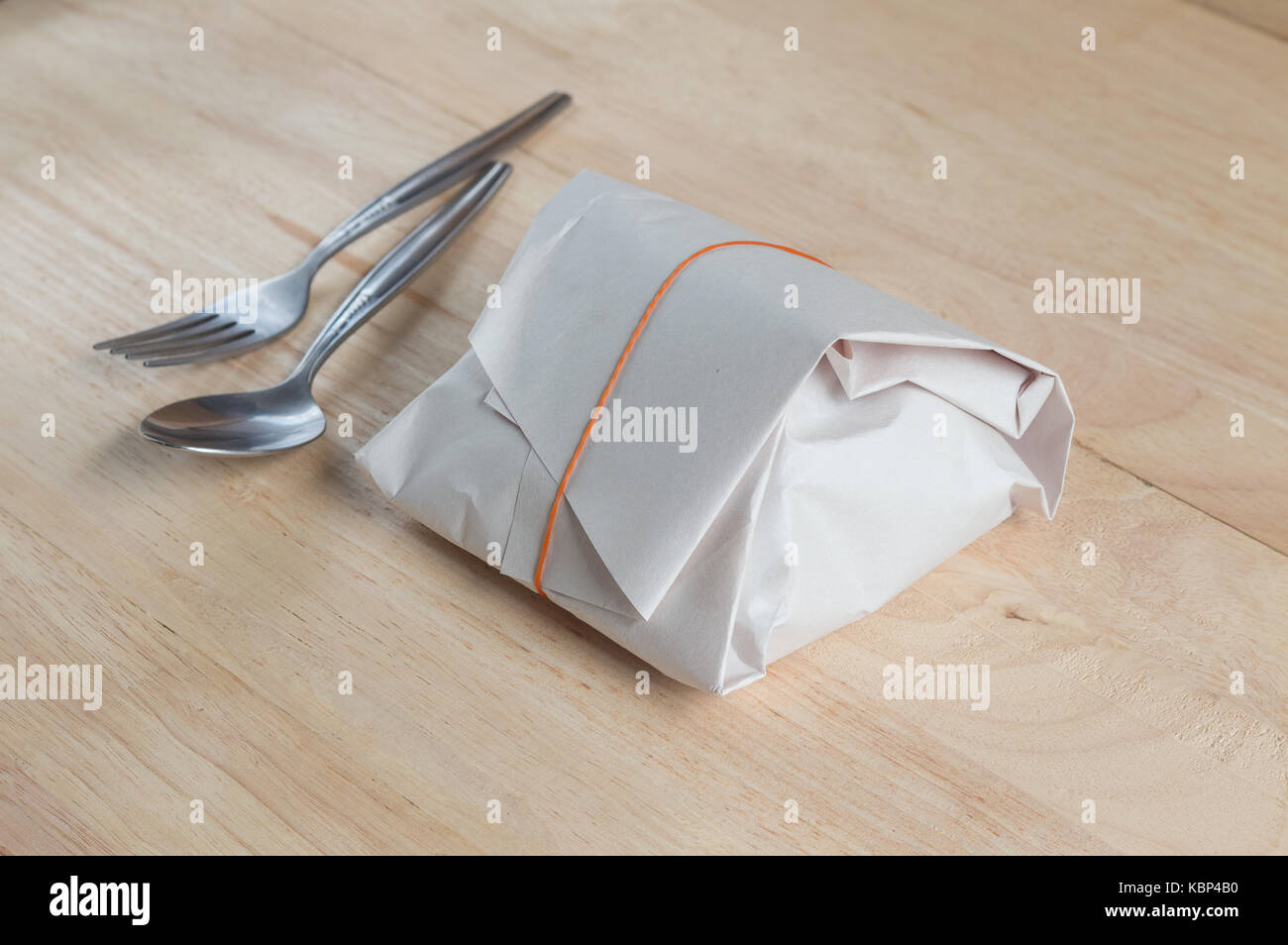 The package of Thai food that wrap by paper which is popular method for ...