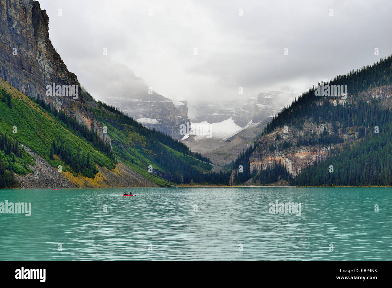 Beautiful high mountains of the Canadian Rockies and an alpine river ...