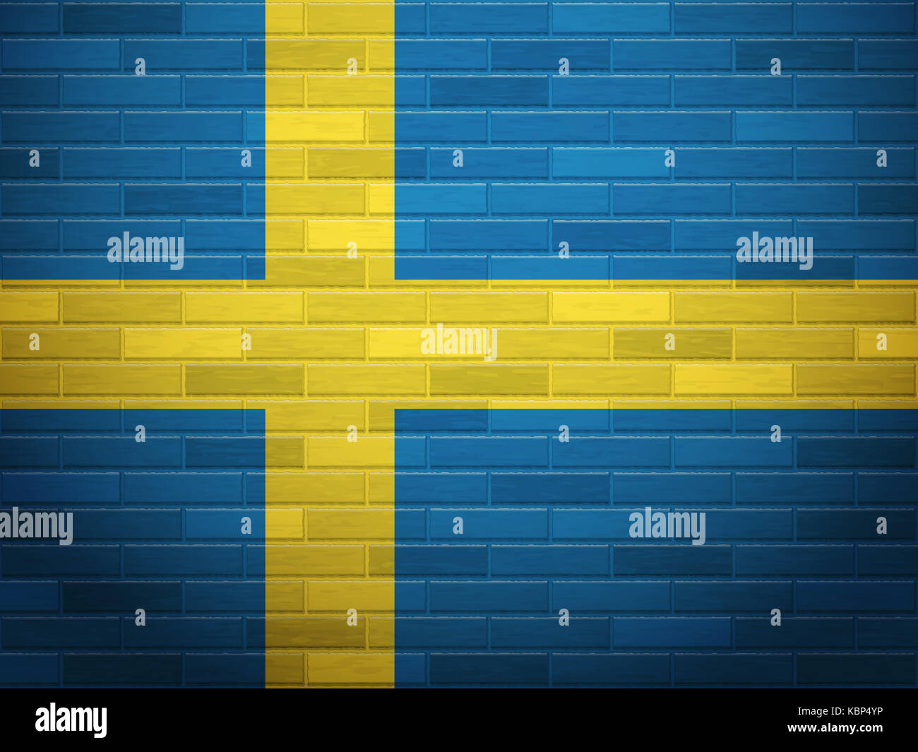 Sweden flag on textured brick wall Stock Photo - Alamy