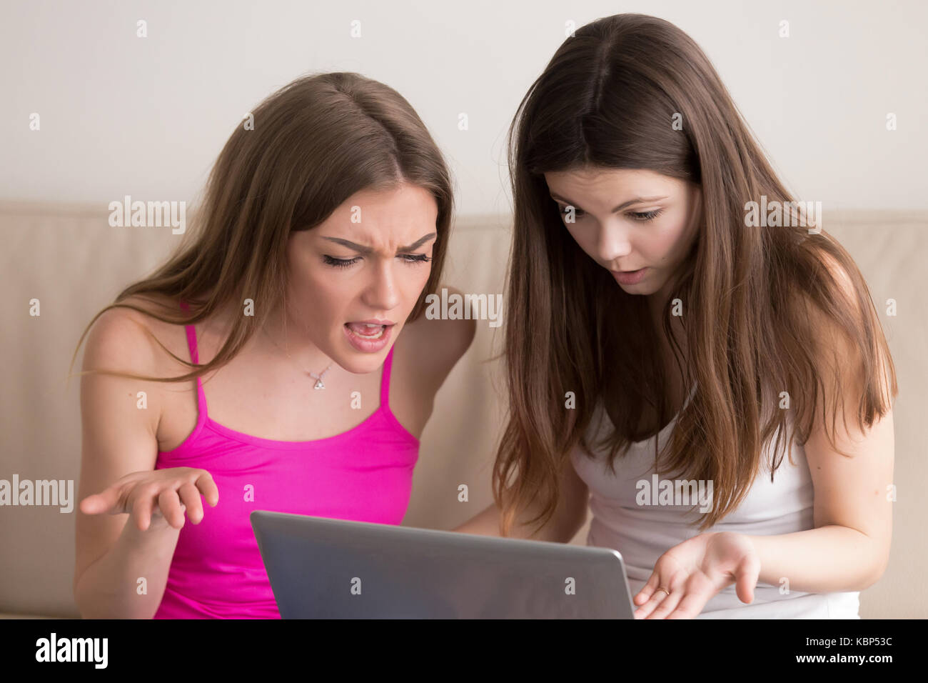Portrait angry girl screaming friend hi-res stock photography and ...