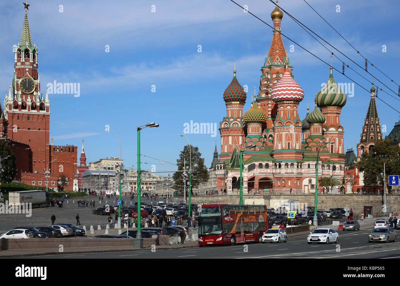 Red Square, Cathedral of St. Basil the Blessed, Tower, Descent Stock ...