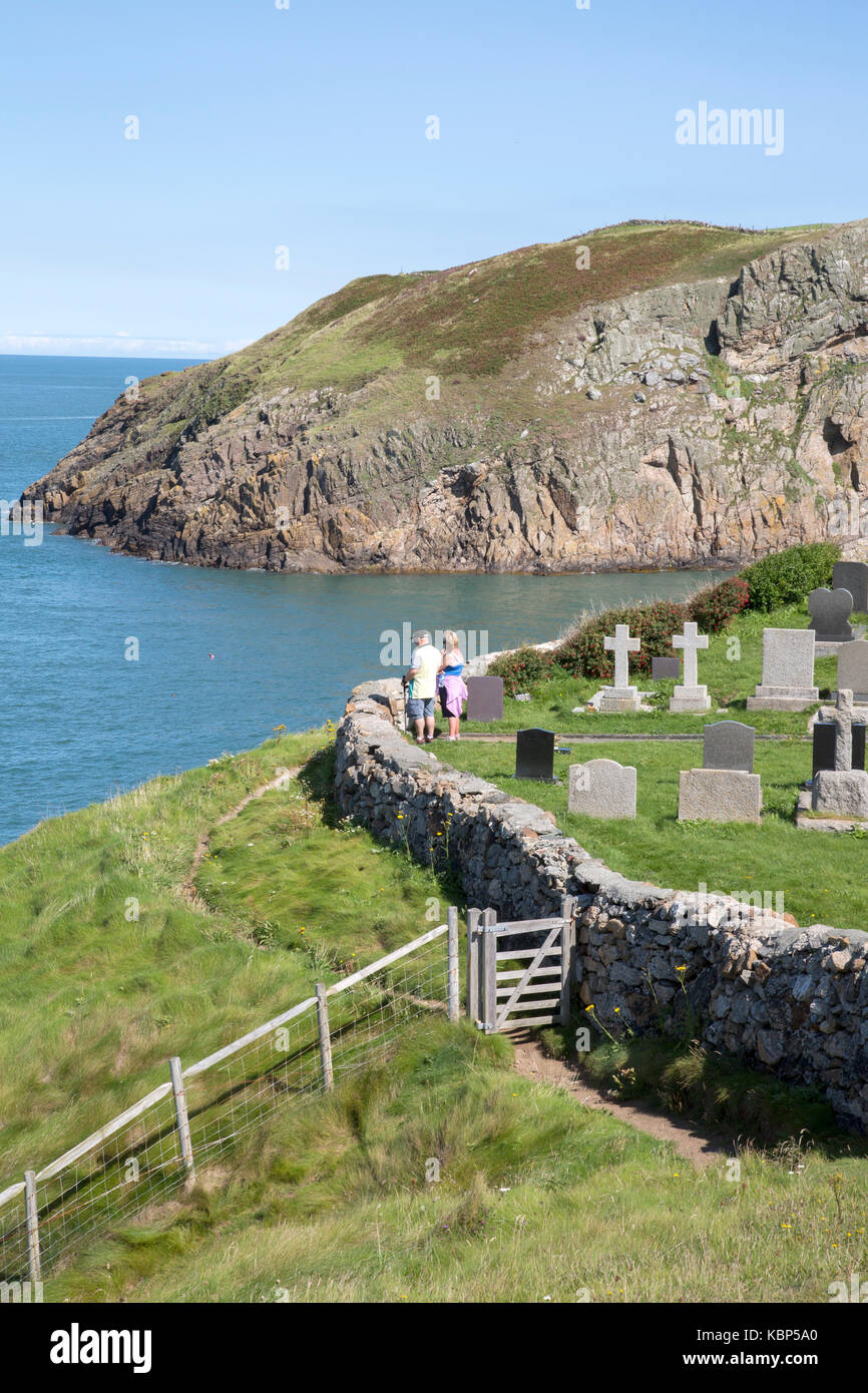 Graveyard at Llanbadrig Church; Cemaes; Anglesey; Wales; UK Stock Photo ...