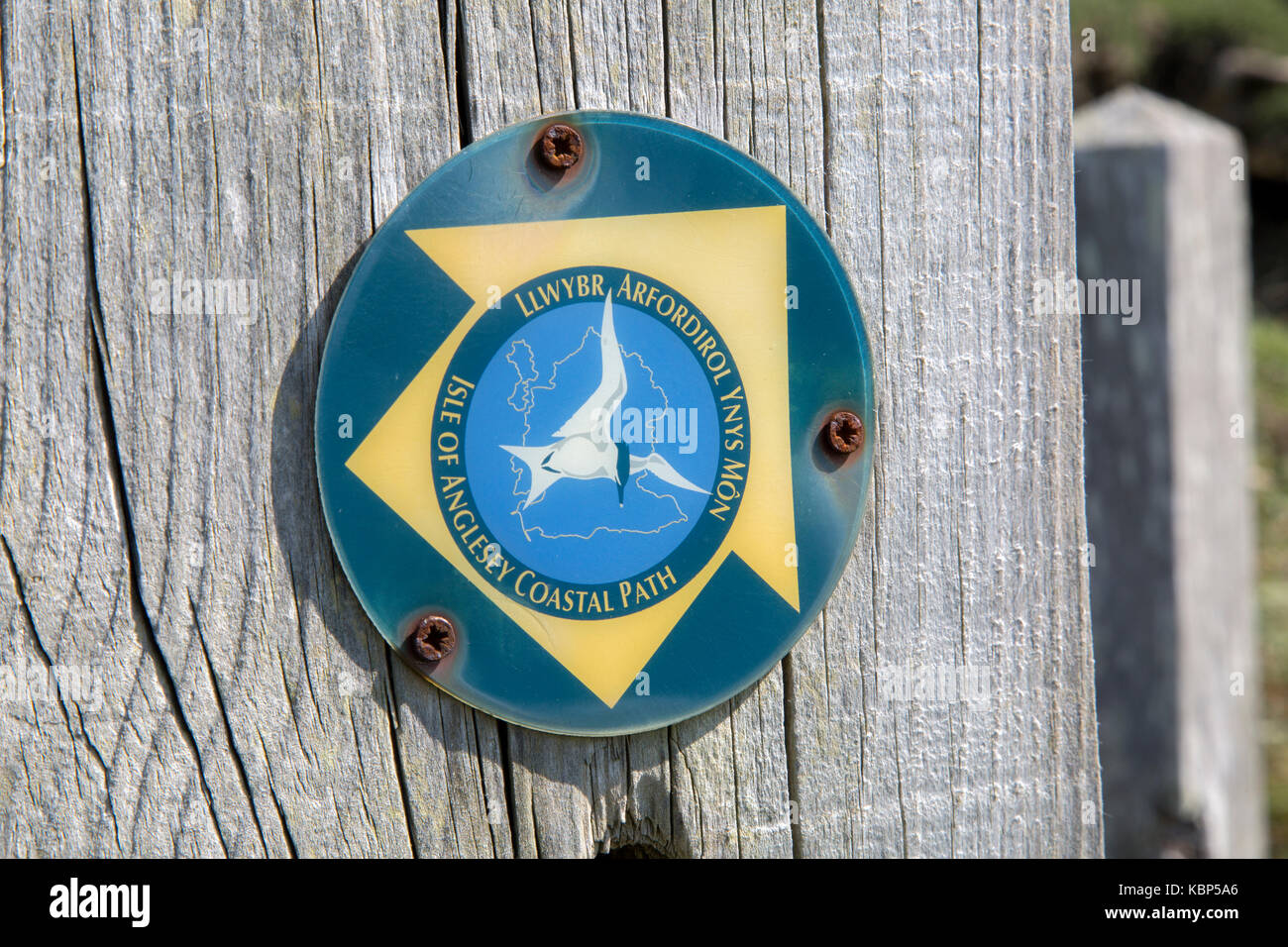 Isle of Anglesey Coastal Path Sign; Wales; UK Stock Photo - Alamy