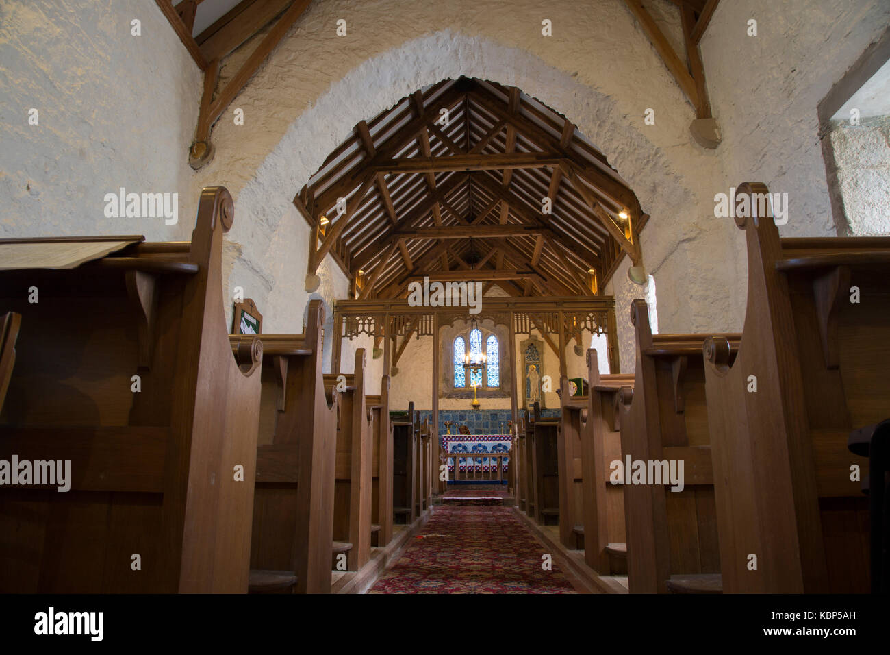 Nave of Llanbadrig Church; Cemaes; Anglesey; Wales; UK Stock Photo - Alamy