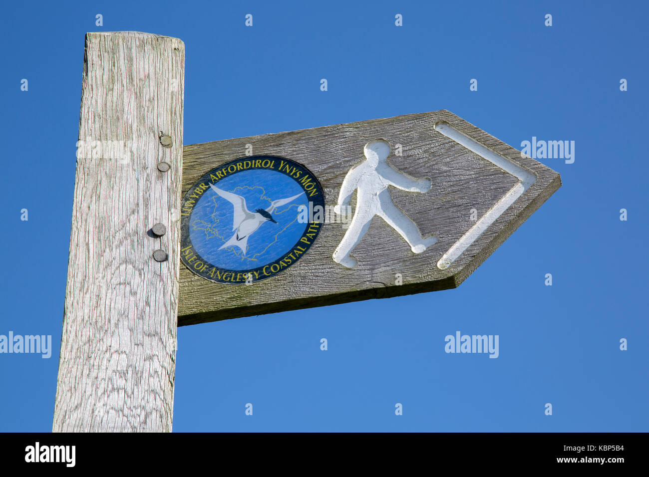 Isle of Anglesey Coastal Path Sign; Wales; UK Stock Photo - Alamy