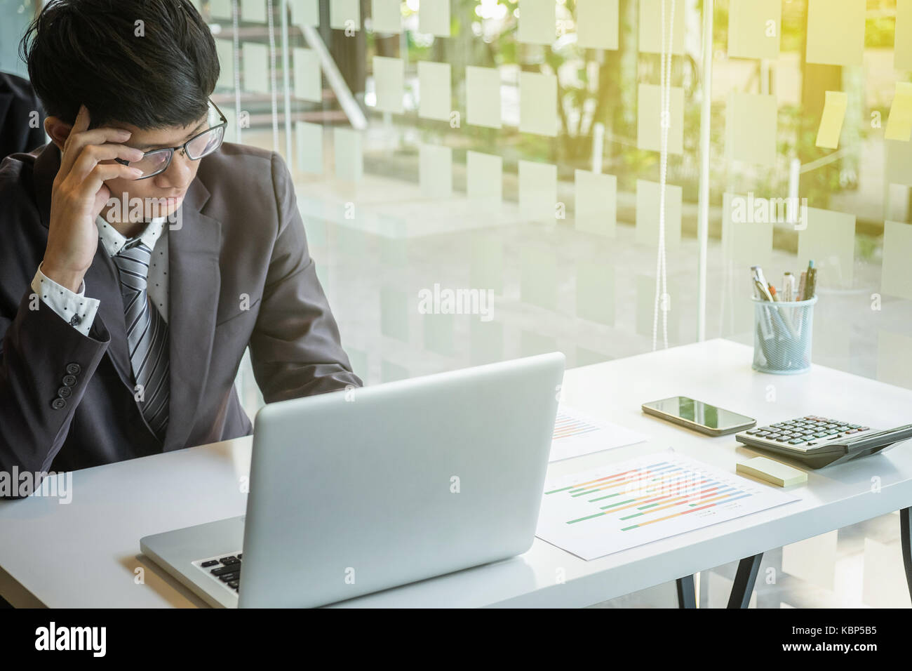 portrait of stressed business man in the office Stock Photo - Alamy