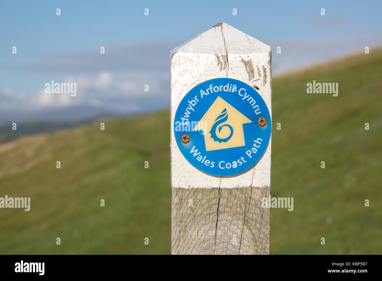 Welsh Coastal Path Sign; Wales, UK Stock Photo - Alamy