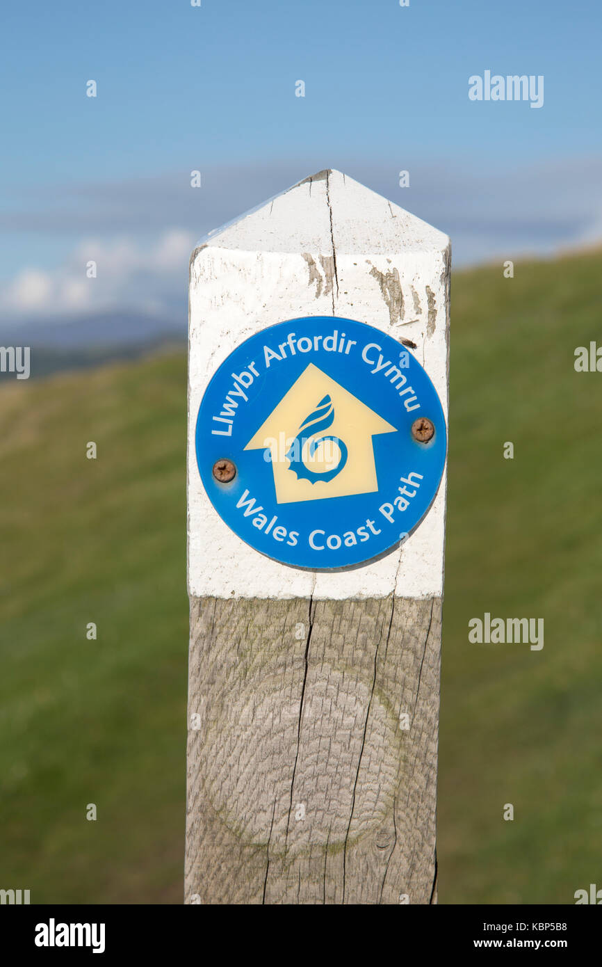 Welsh Coastal Path Sign; Wales; UK Stock Photo - Alamy