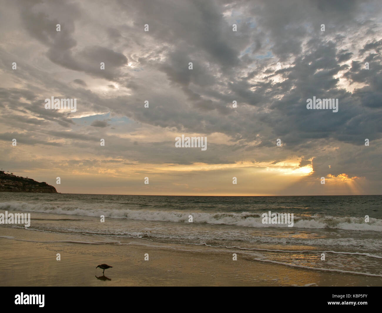 Stormy Evening Sunset, Torrance Beach, Los Angeles, California Stock ...