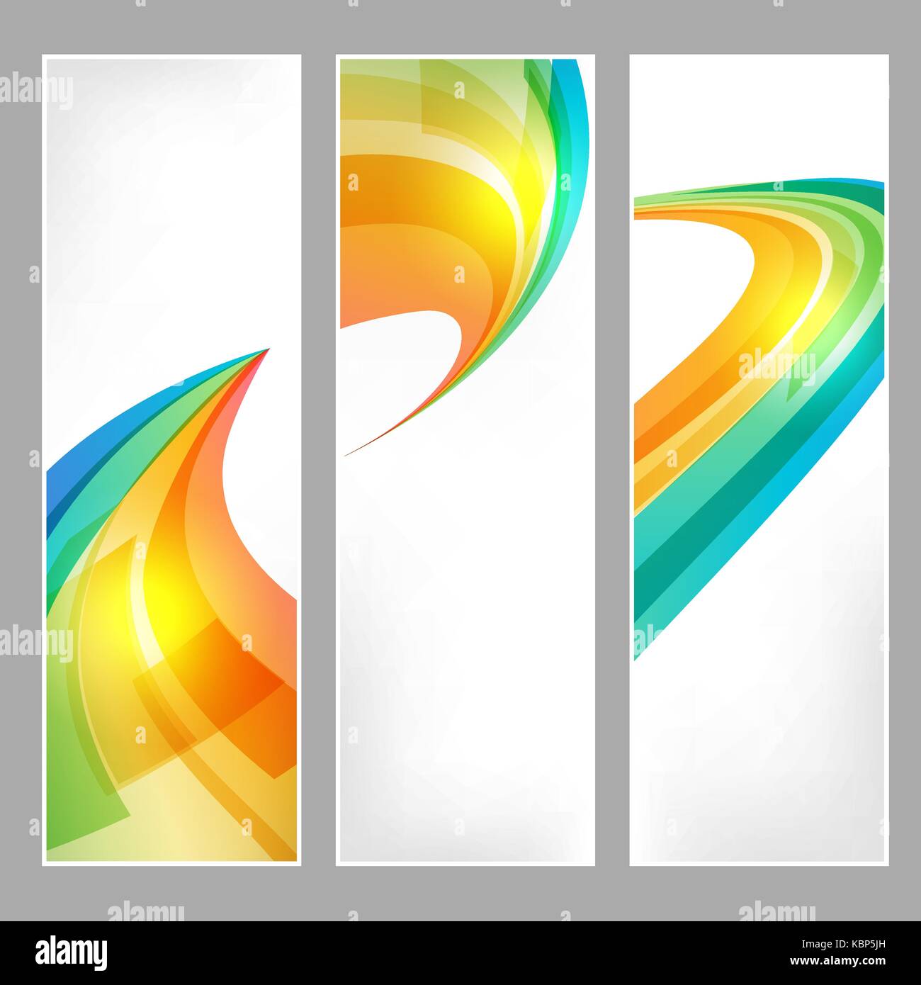 Tech banners set with business symbol on white background Stock Vector ...