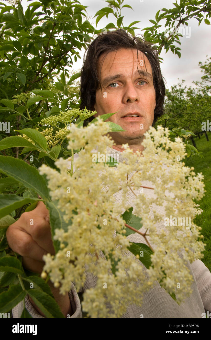 Gabriel David owner of Luscombe Organic Drinks in his orchard with ...